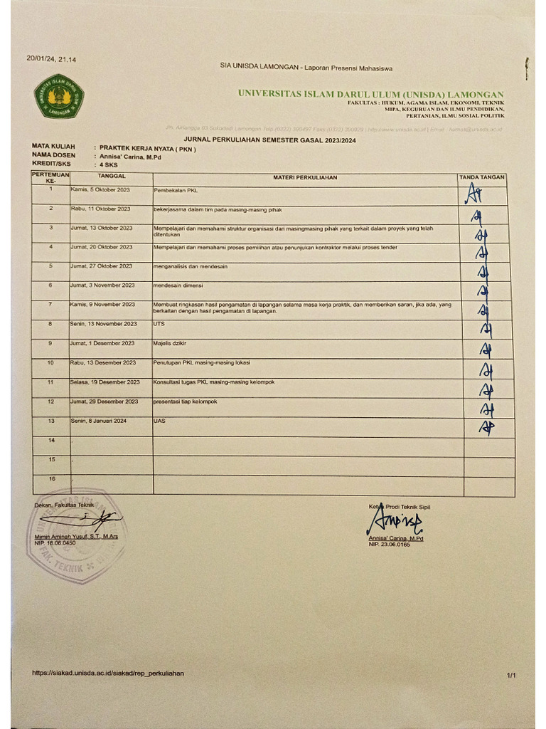 Jurnal Perkuliahan PKN | PDF