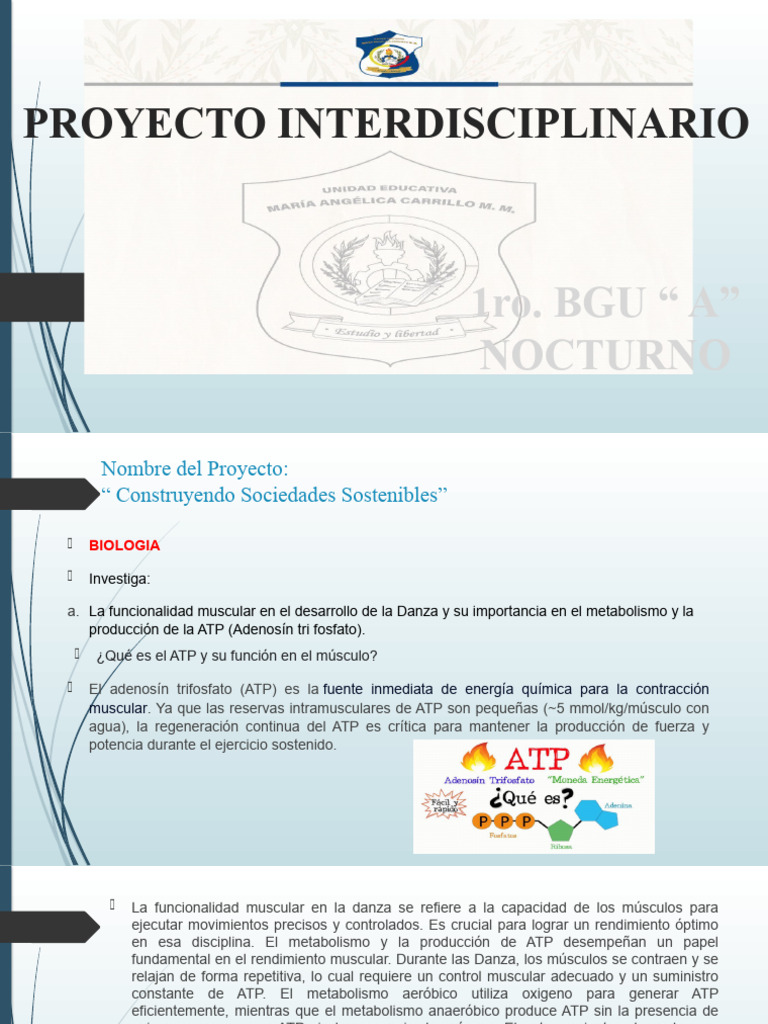 Presentacion Daniel Chavez 1 Bgu Nocturno | PDF | Trifosfato de adenosina | Metabolismo