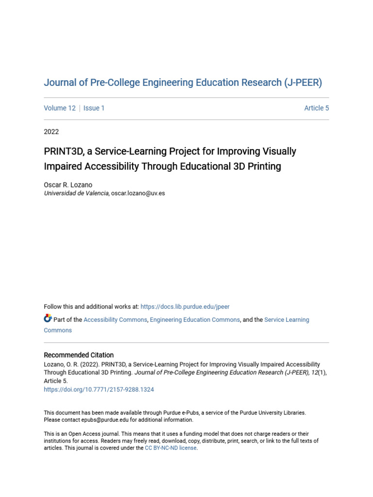 CIRC - A - PRINT3D A Service-Learning Project For Improving Visually ...