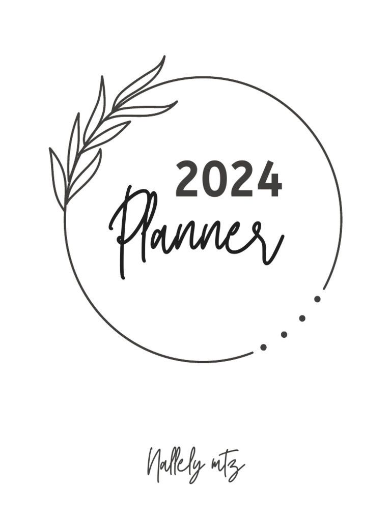 Black and White Simple Personal 2024 Year Calendar Planner | PDF