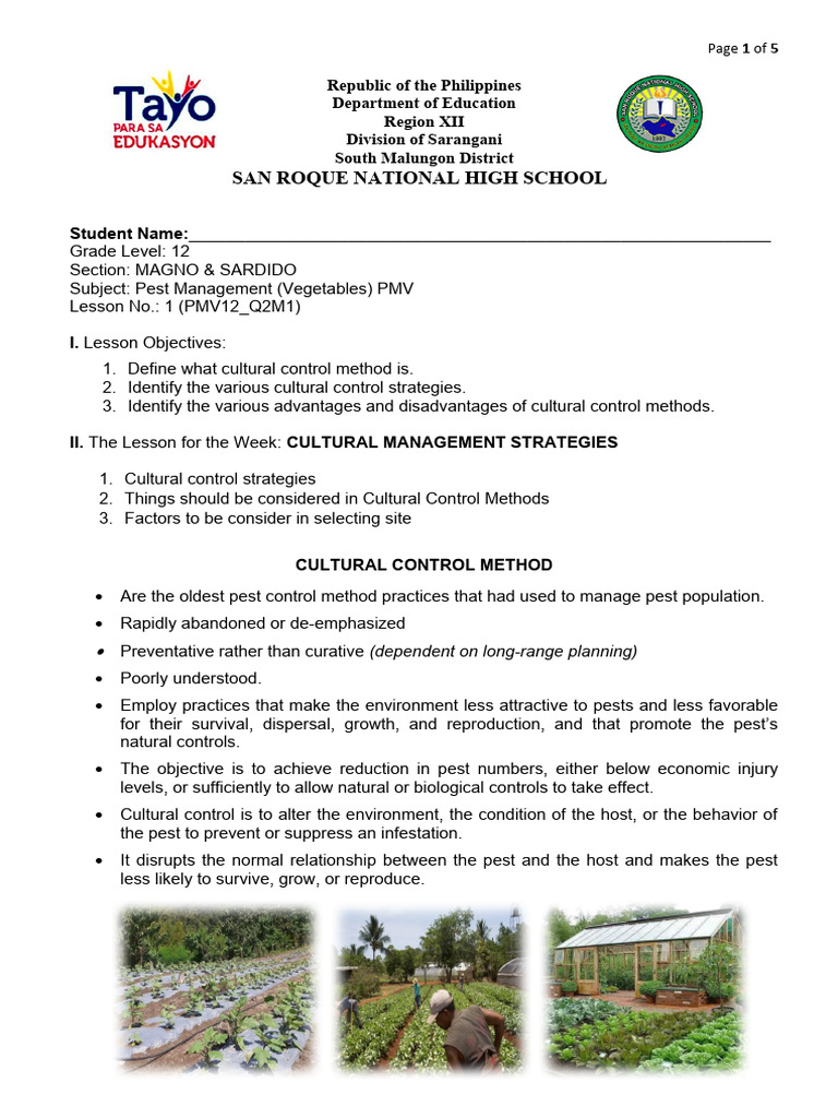 PMV12 Lesson1 Q2M1 Factsheet Module | PDF | Soil | Pest (Organism)