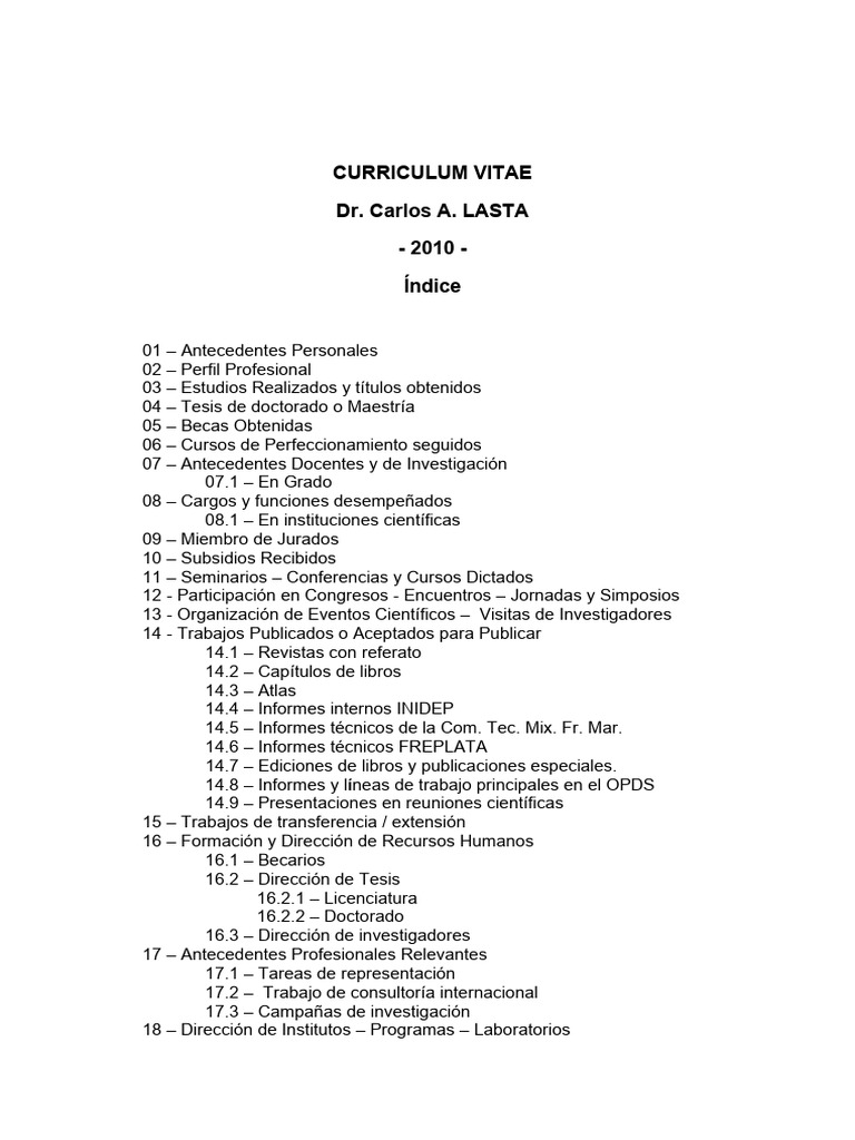 3ia CV Lasta | PDF | Buenos Aires | Uruguay