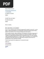 Industrial Attachment Letter | PDF