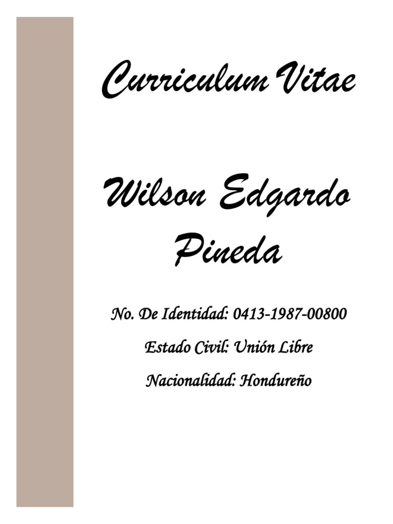 CV de Wilson Pineda: Experiencia y Habilidades | PDF | Crecimiento ...