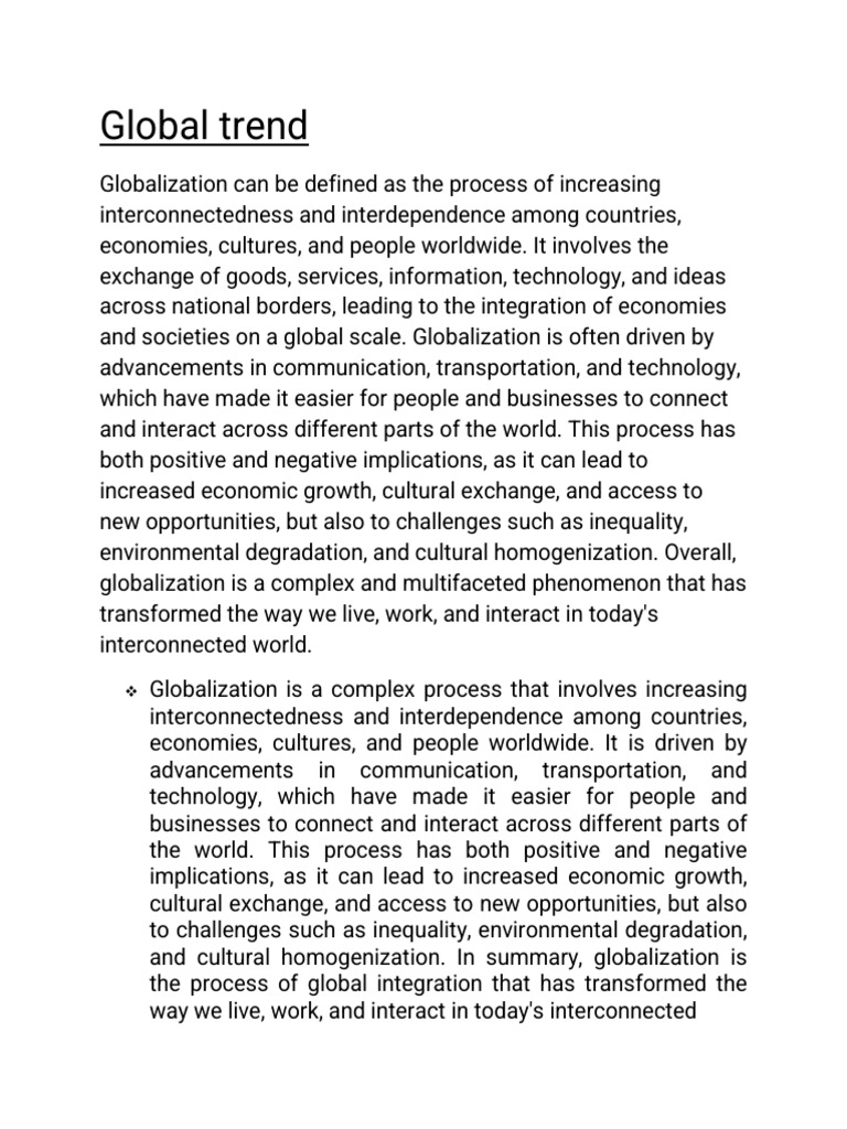 Global Trend | PDF | Science & Mathematics