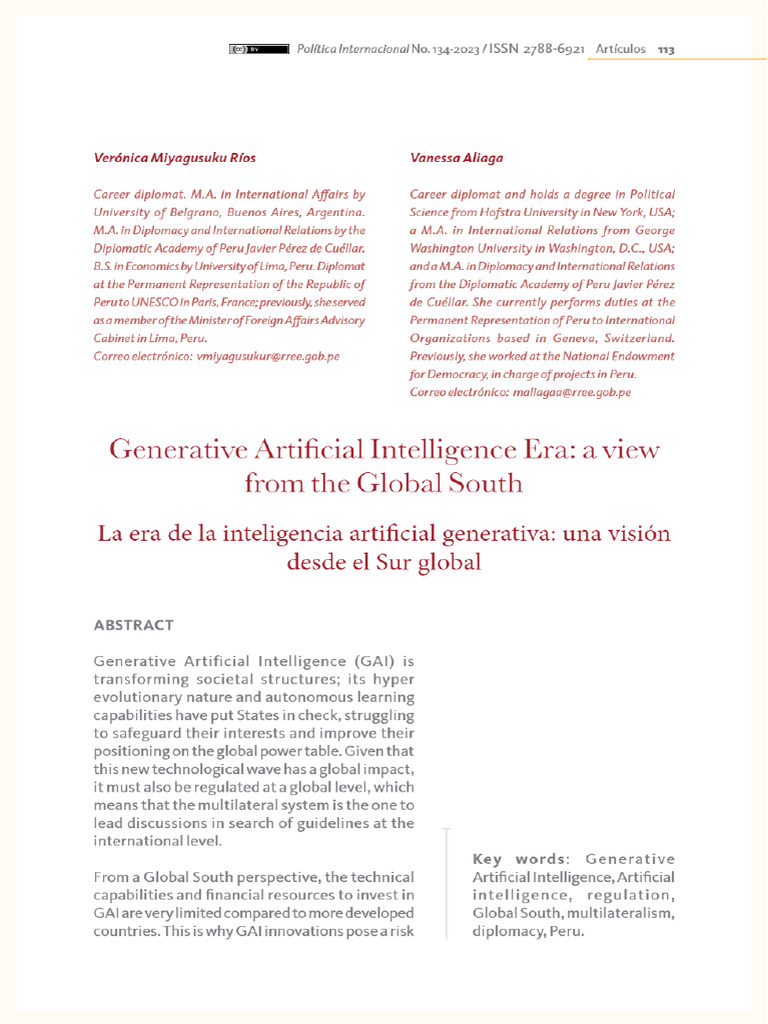 Vista de Generative Artificial Intelligence Era - A View From The ...