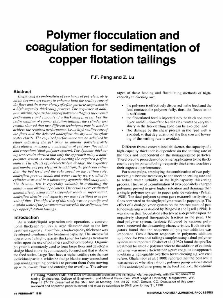 Sedimentación Paper | PDF | Physical Chemistry | Chemical Substances