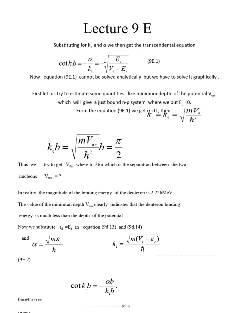 Lecture 9E | PDF | Physics | Physical Sciences