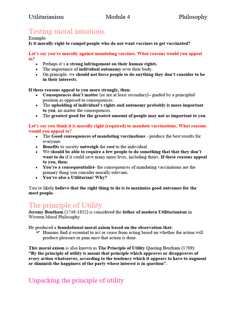 Utilitarianism | PDF | Utilitarianism | Pleasure