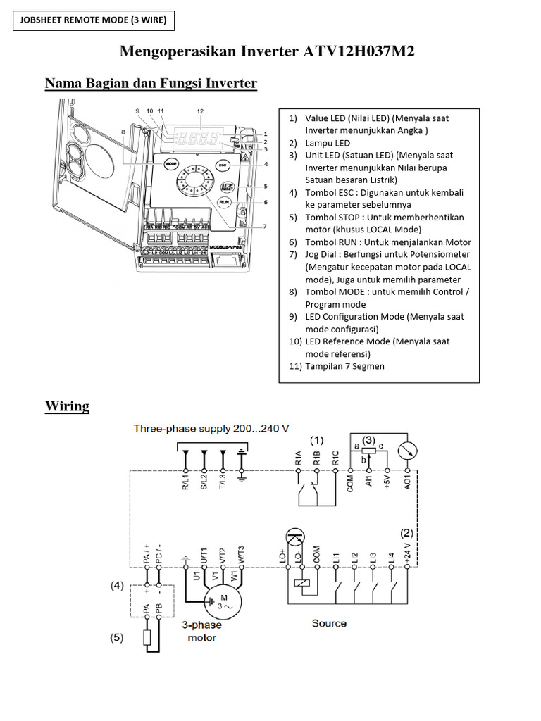 Panduan Setting Inverter 3 Wire | PDF