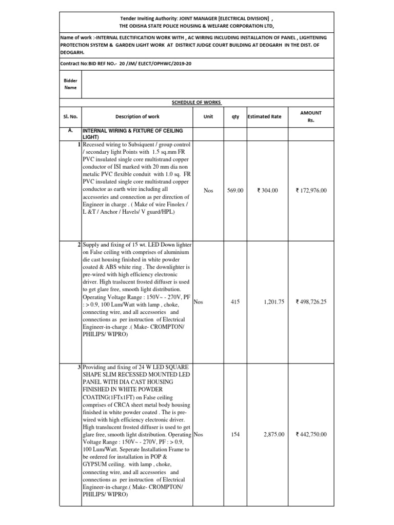 Deogarh Court Boq Garden Light | PDF | Electrical Wiring | Pipe (Fluid ...