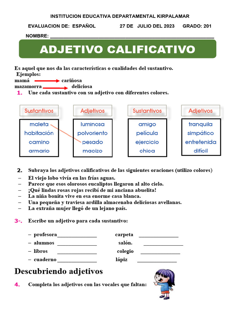 Evaluacion Adjetivo | PDF | Adjetivo | Organismos