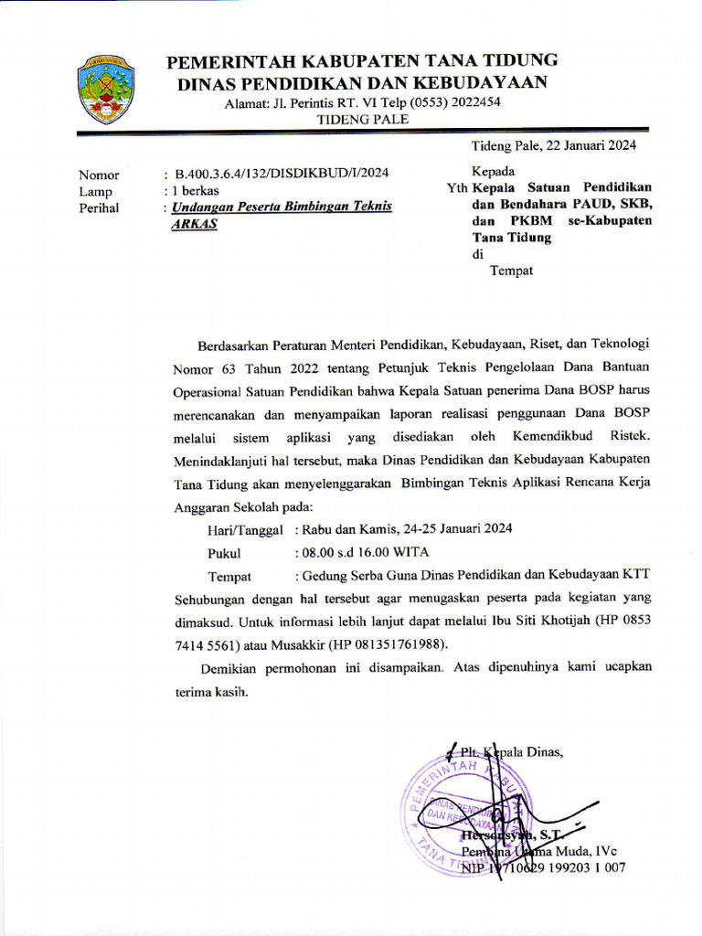 Bimtek ARKAS dan BOSP untuk PAUD | PDF