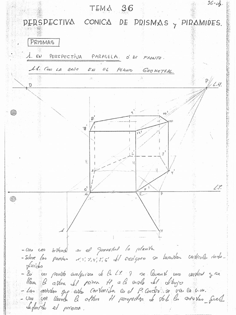 Tema 35.perspectiva Conica de Prismas y Piramides | PDF