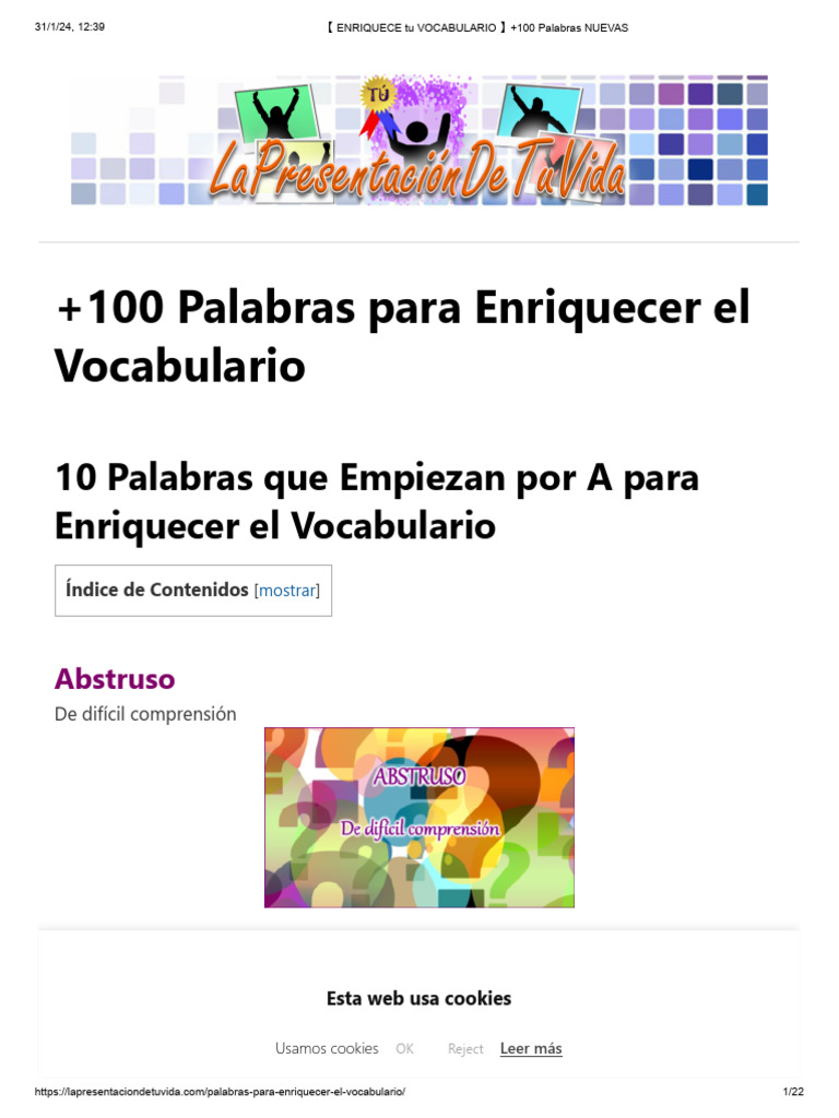 ENRIQUECE tu VOCABULARIO 】+100 Palabras NUEVAS | PDF