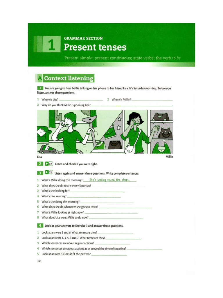 6 - Grammar - Units 1 & 2 - Tenses | PDF