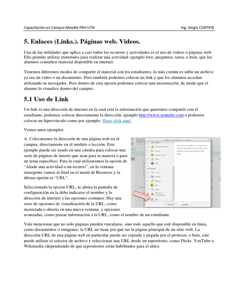 5 Enlaces (Links.) Páginas Web Videos. | PDF | Página web | Moodle