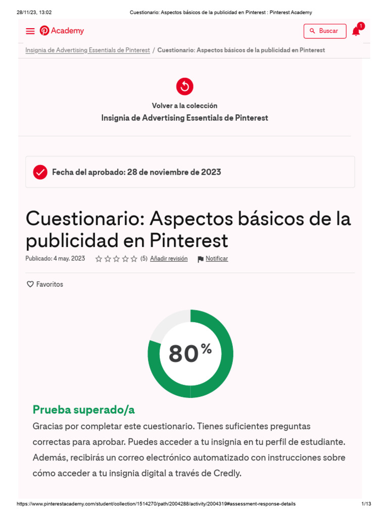 Cuestionario - Aspectos Básicos de La Publicidad en Pinterest ... Cuestionario - Aspectos Básicos de La Publicidad en Pinterest ...