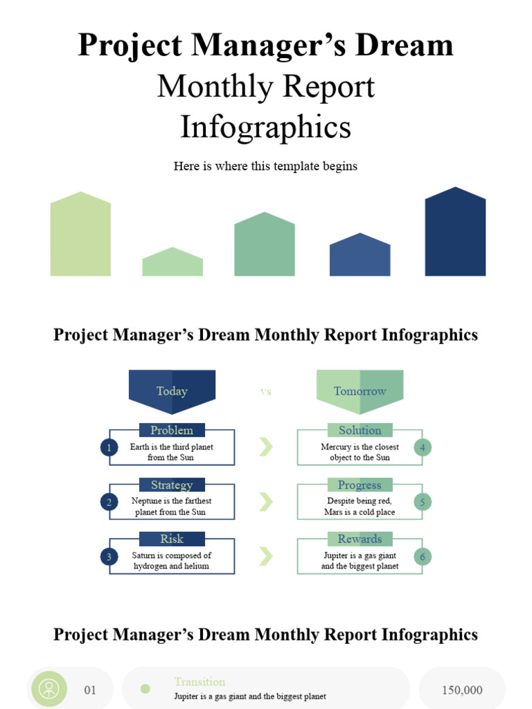 Project Manager’s Dream Monthly Report Infographics by Slidego | PDF ...
