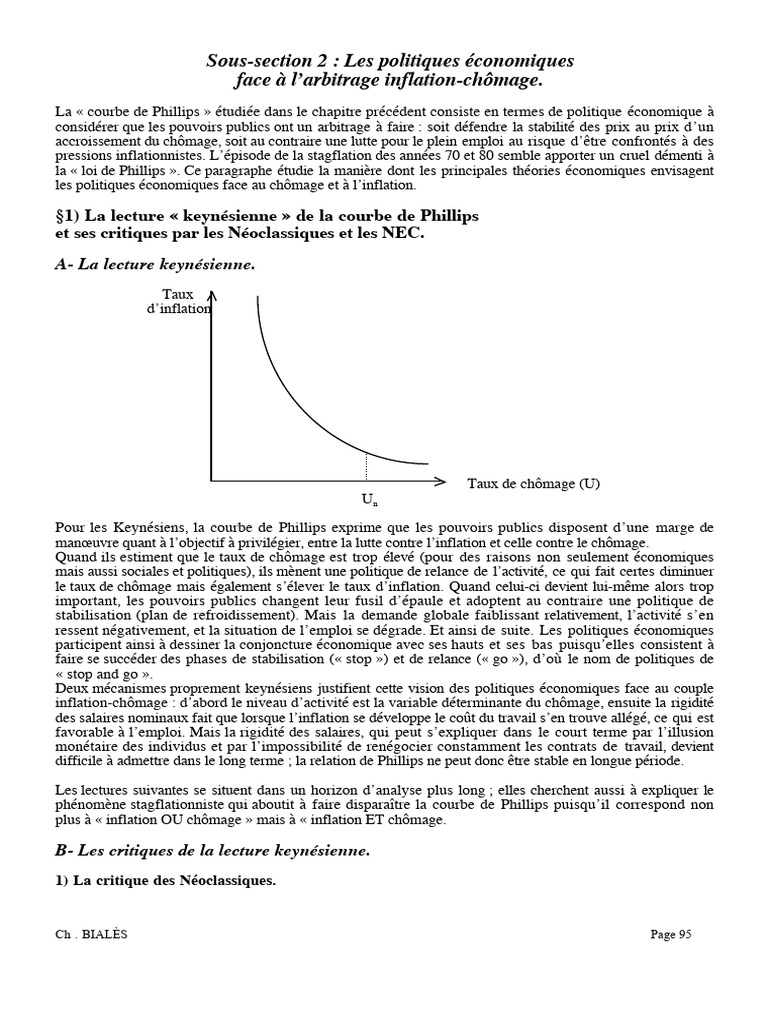 Politique économique et courbe de Phillips | PDF | Courbe de Phillips ...