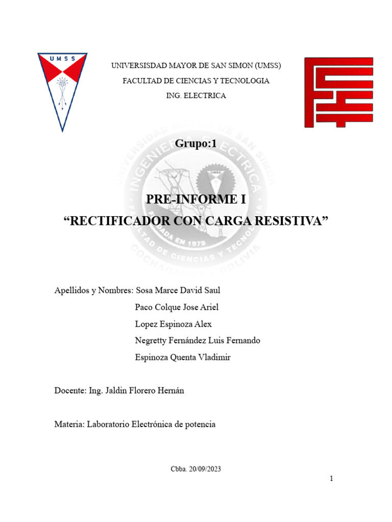 Pre Inf1 Elc Potg1 | PDF | Diodo | Rectificador