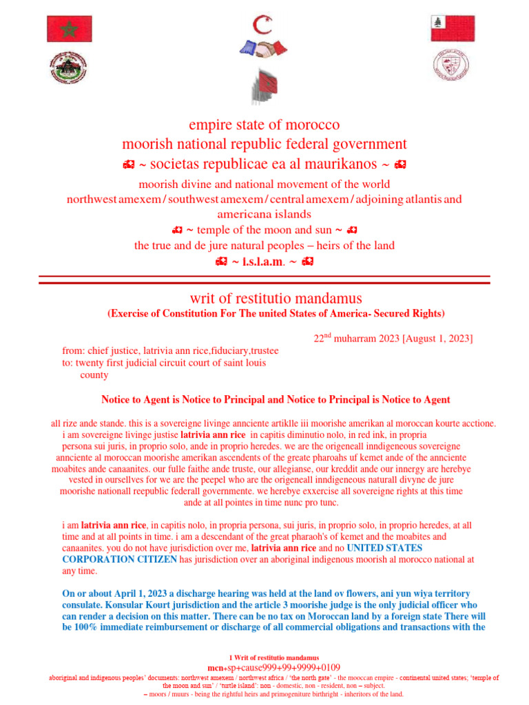 Writ of Restitutio Mandamus 3904 Jost Farm Way (1) 1-29-24 2-6-2024 ...