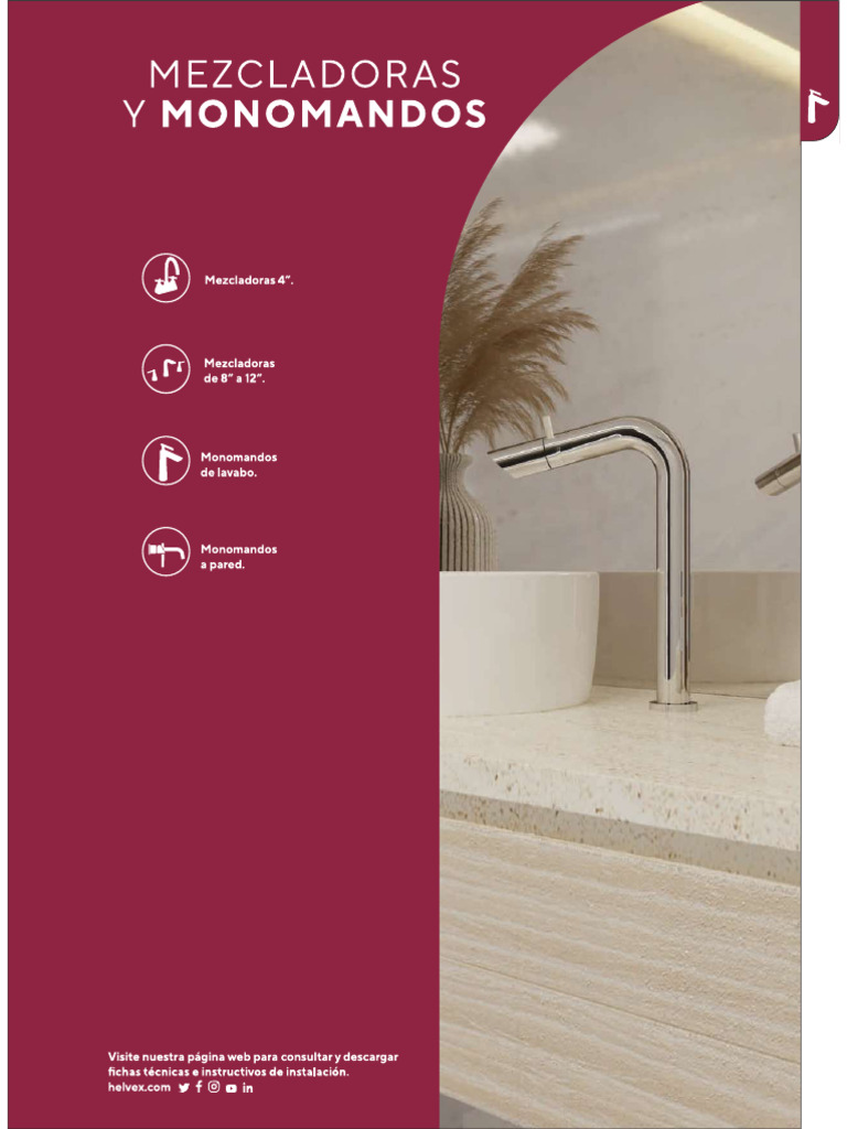Monomandos de Lavabo en Cromo | PDF