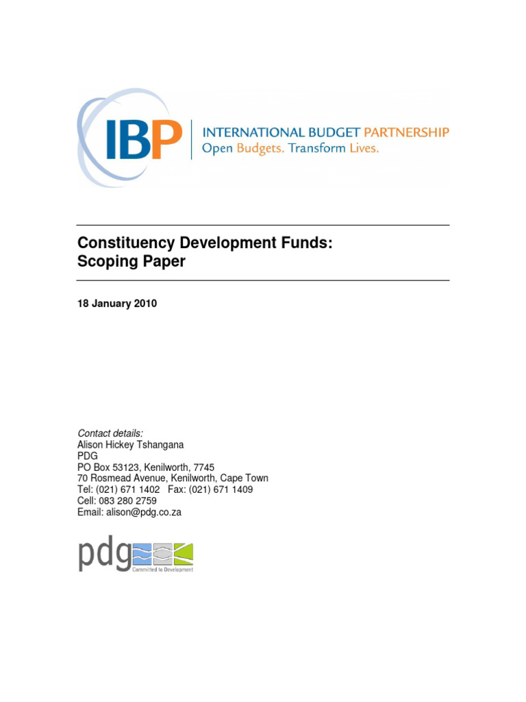 Constituency Development Funds Scoping Paper | PDF | Corruption ...