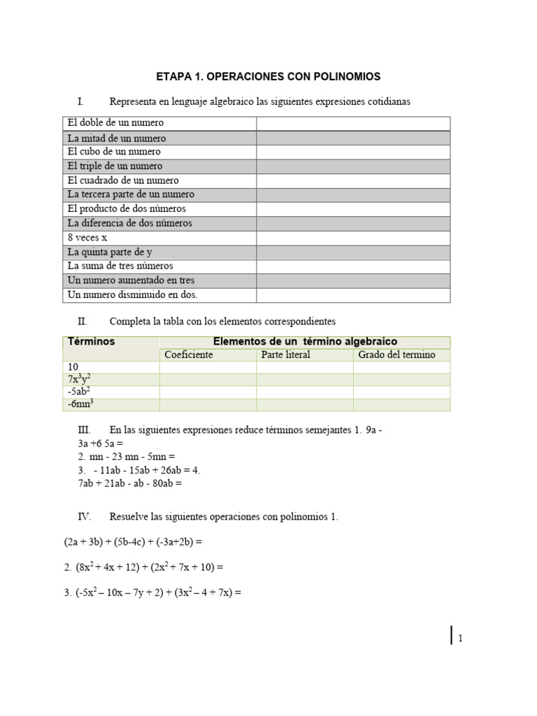 Problemas para Estudiar Global de Desarrollo Del Pensamiento Algebraico ...