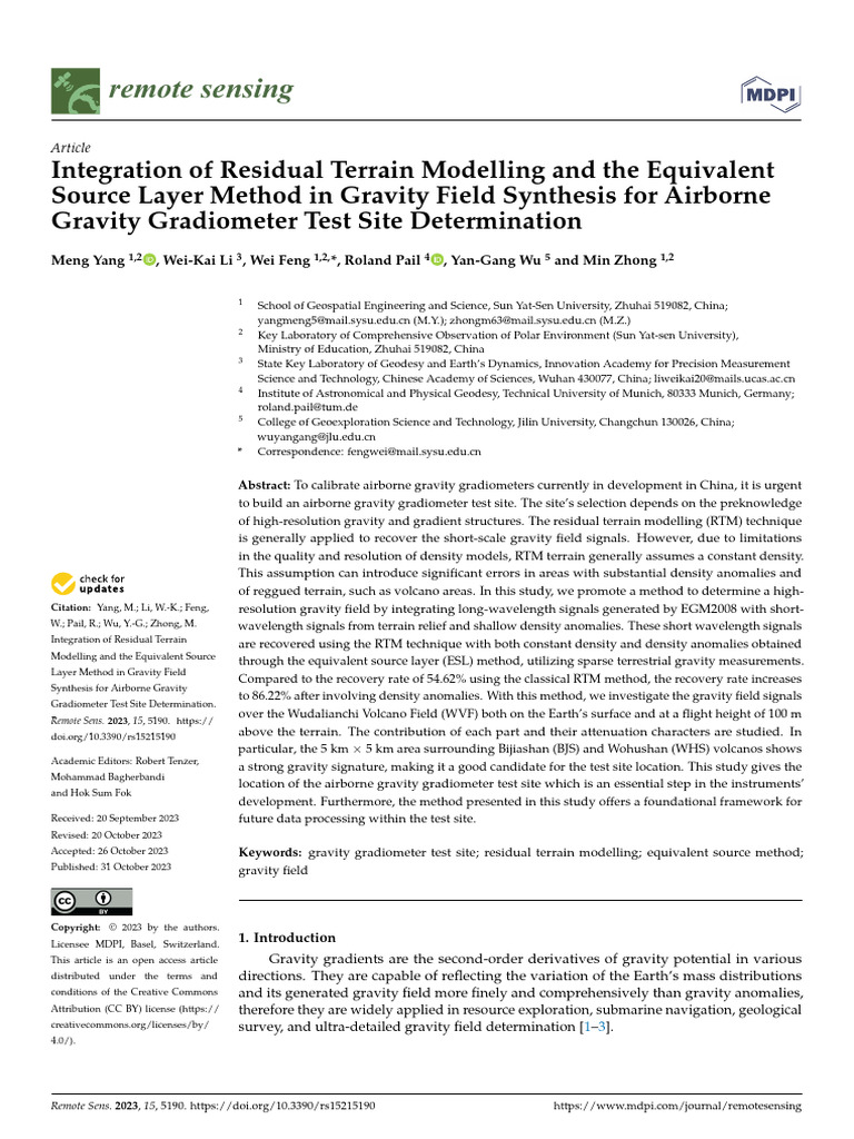 Integration of Residual Terrain Modelling and The | PDF | Topography | Gravity
