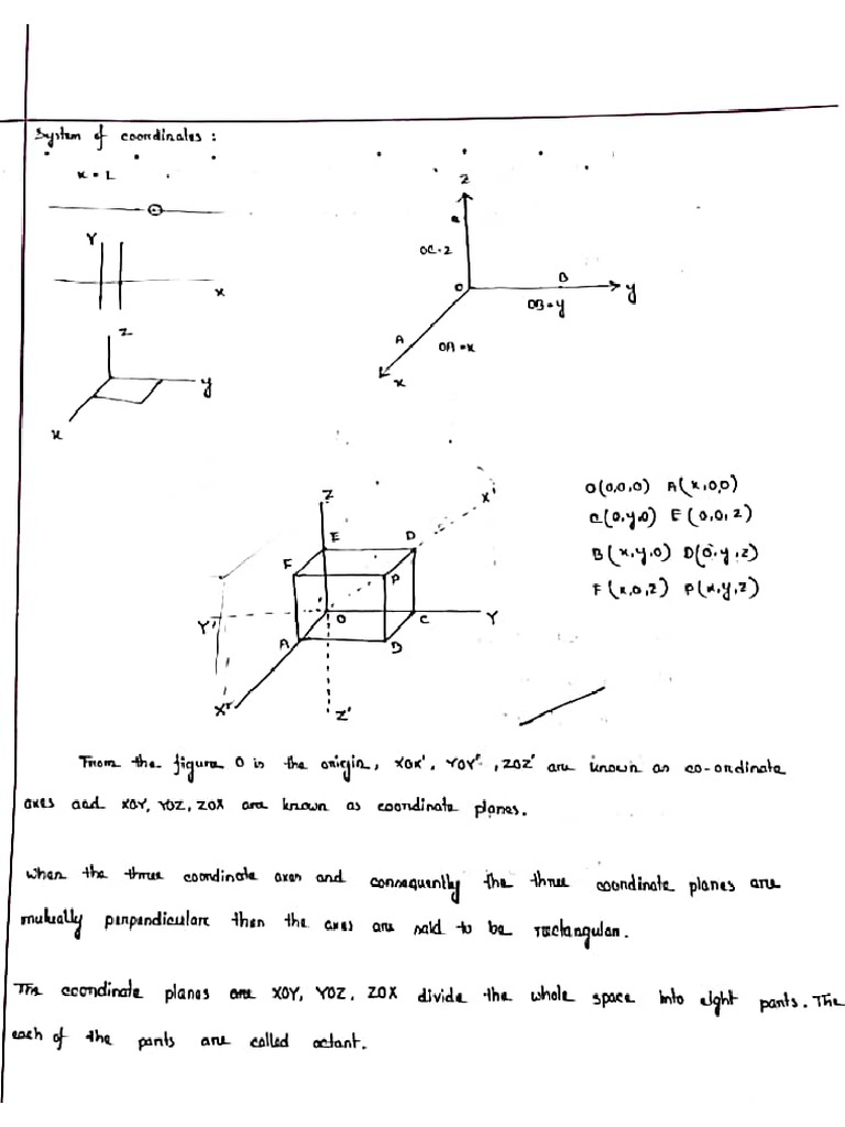 Math System of Coordinates | PDF