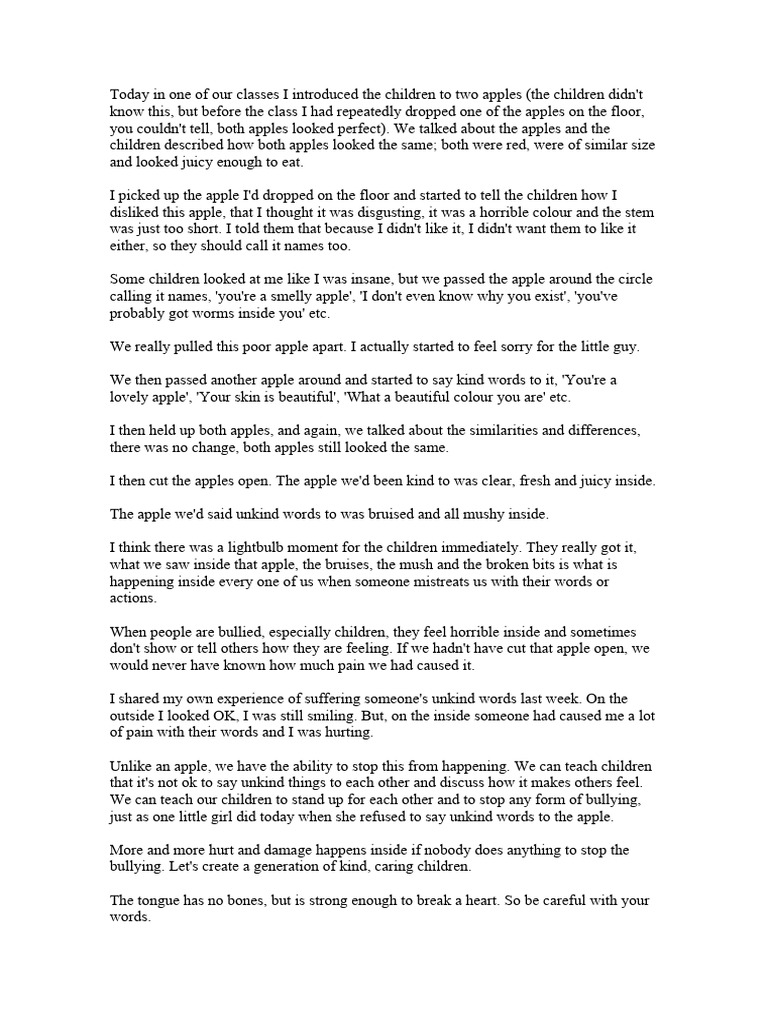 Bullying With Apples | PDF | Psychology