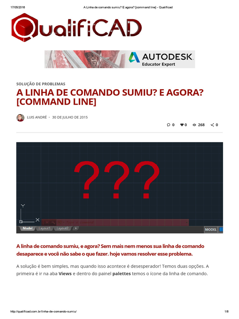 A Linha de Comando Sumiu e Agora | PDF | Auto Cad | Programas