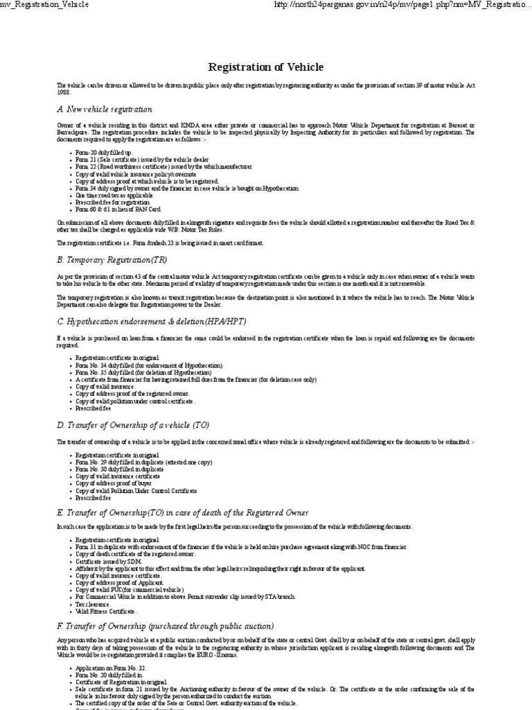 MV Registration Vehicle | PDF | Vehicles | Government