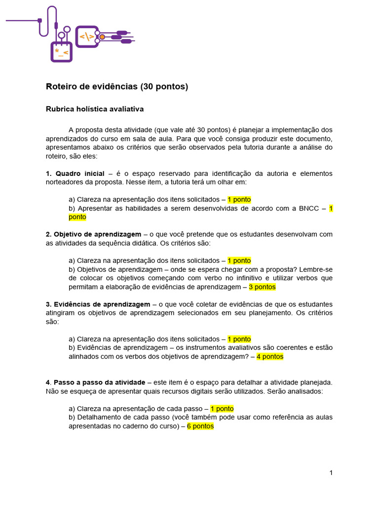 Roteiro-de-Evidencias para Eletiva de Narrativas Digitais | PDF | Aprendizado | Narrativa