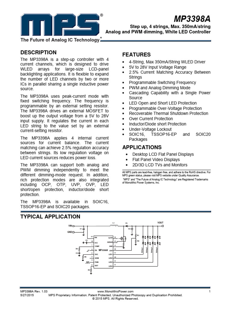 MP 3389 | PDF | Mosfet | Liquid Crystal Display