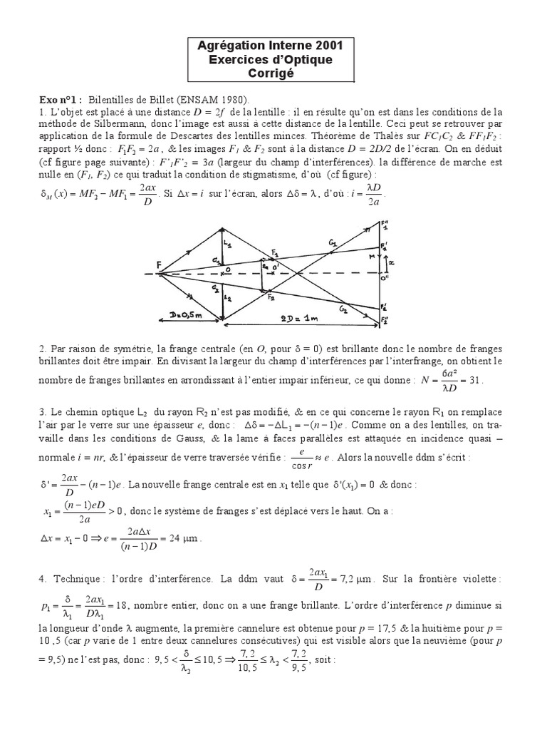 3-Billentilles de Billet Correction | PDF | Physique théorique | Radiation électromagnétique