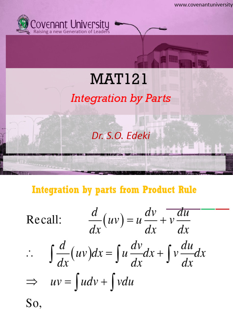 MAT121 - Note IV Integration by Parts COLUMN Method - 2021 | PDF | Mathematical Relations ...
