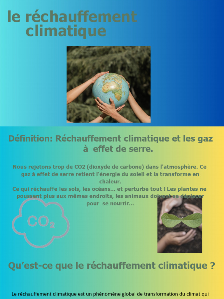 Expose Tristan H Le Rechauffement Climatique Et Les Gaz A Effet de Serre | PDF | Changement ...