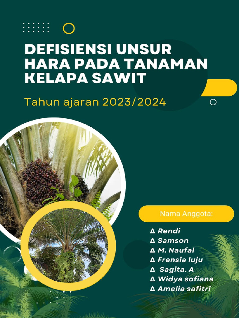 Defisiensi Unsur Pada Tanaman Kelapa Sawit | PDF Defisiensi Unsur Pada Tanaman Kelapa Sawit | PDF