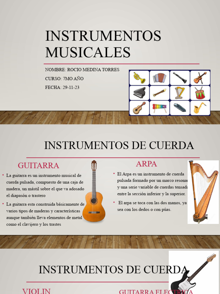 Tipos y características de instrumentos musicales | PDF | Instrumentos ...