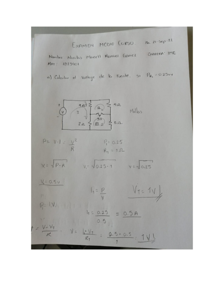 Circuitos electricos - EXAMEN MEDIO CURSO | PDF Circuitos electricos - EXAMEN MEDIO CURSO | PDF