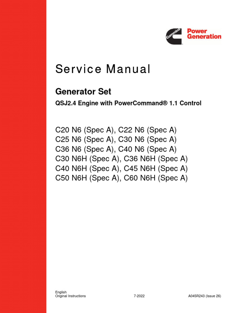 C20 A 50 N6 Service Manual | PDF | Manufactured Goods | Electricity