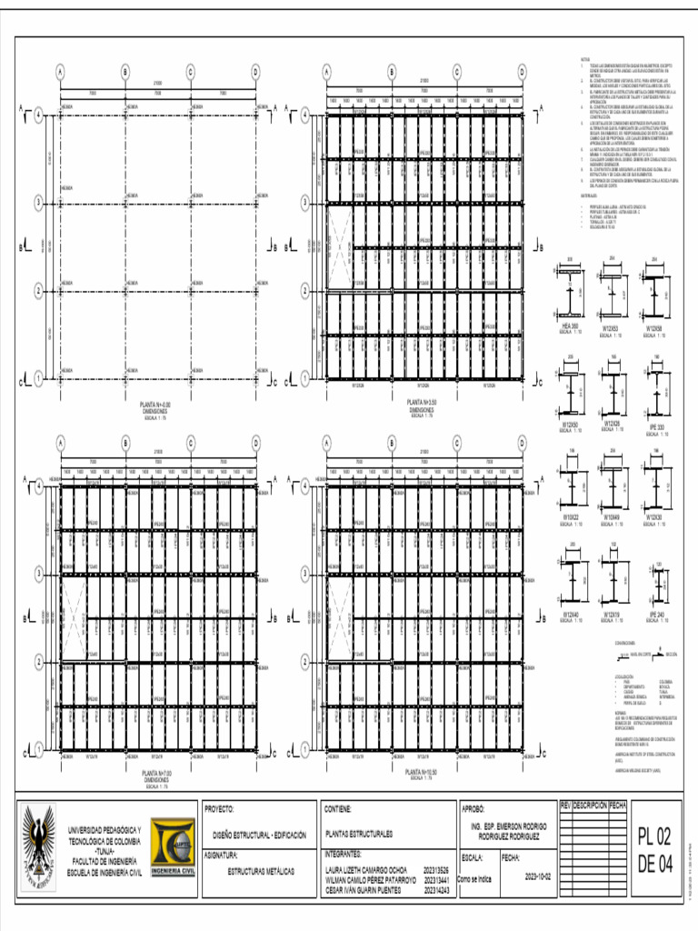 EDIFICIO - Plano - 02 - PLANTAS ESTRUCTURALES | PDF