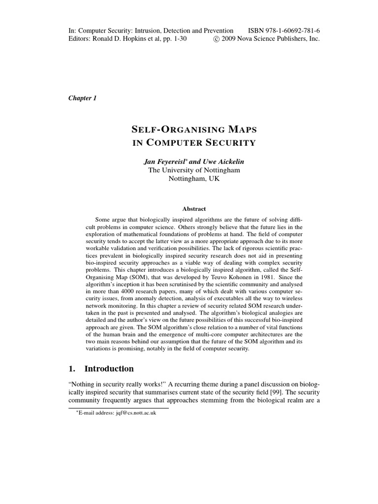 Self Organizing Maps in Computer Securit | PDF | Computer Virus | Denial Of Service Attack