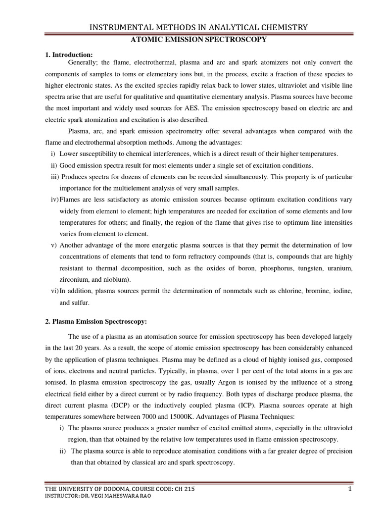 AES Updated | PDF | Emission Spectrum | Spectroscopy