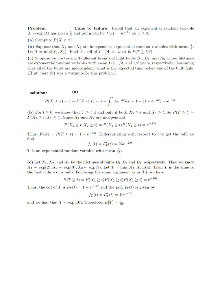 An Additional Problem With Expon PDF | PDF