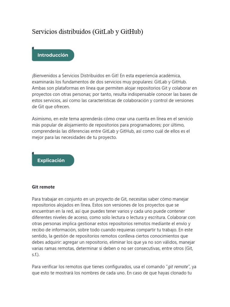 Servicios Distribuidos Gitlab Y Github Pdf Control De Versiones Software 