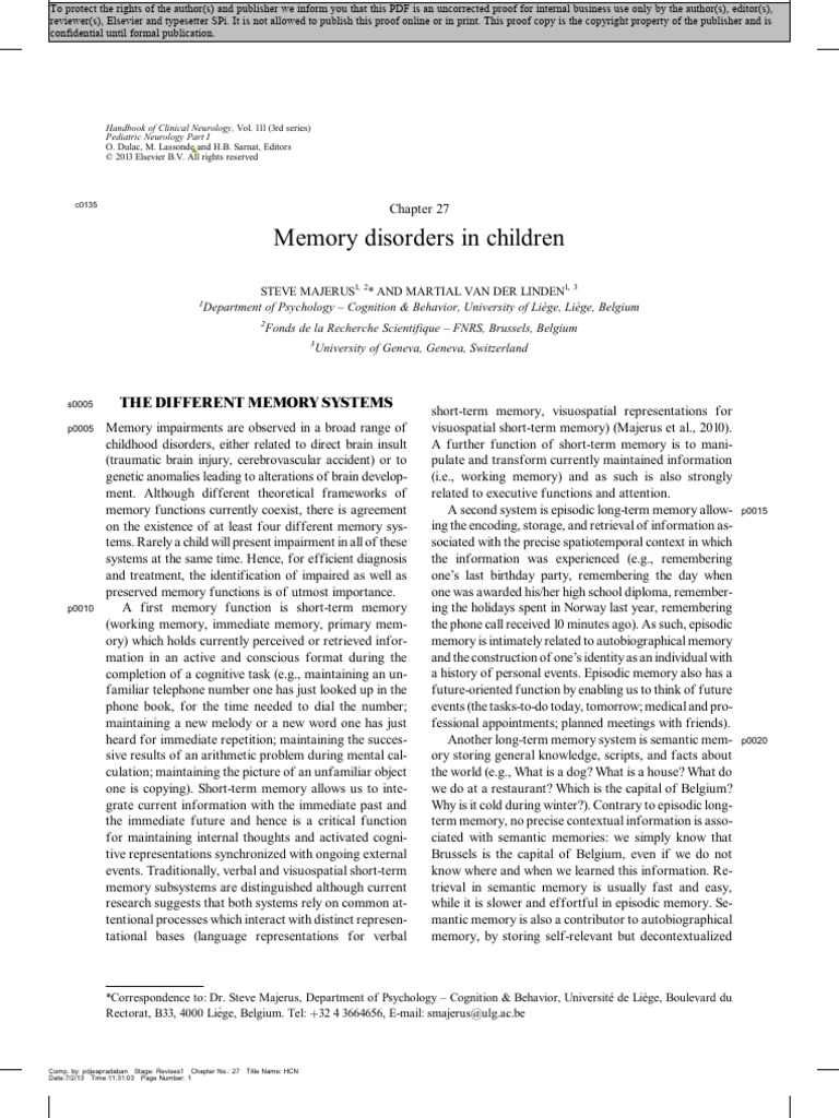 HB Clin Neurology 2013 | PDF | Memory | Temporal Lobe