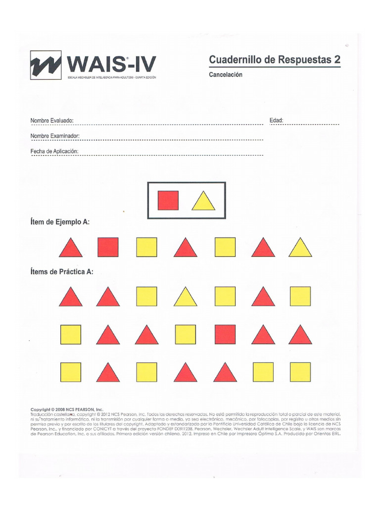 Cancelation WAIS-IV | PDF